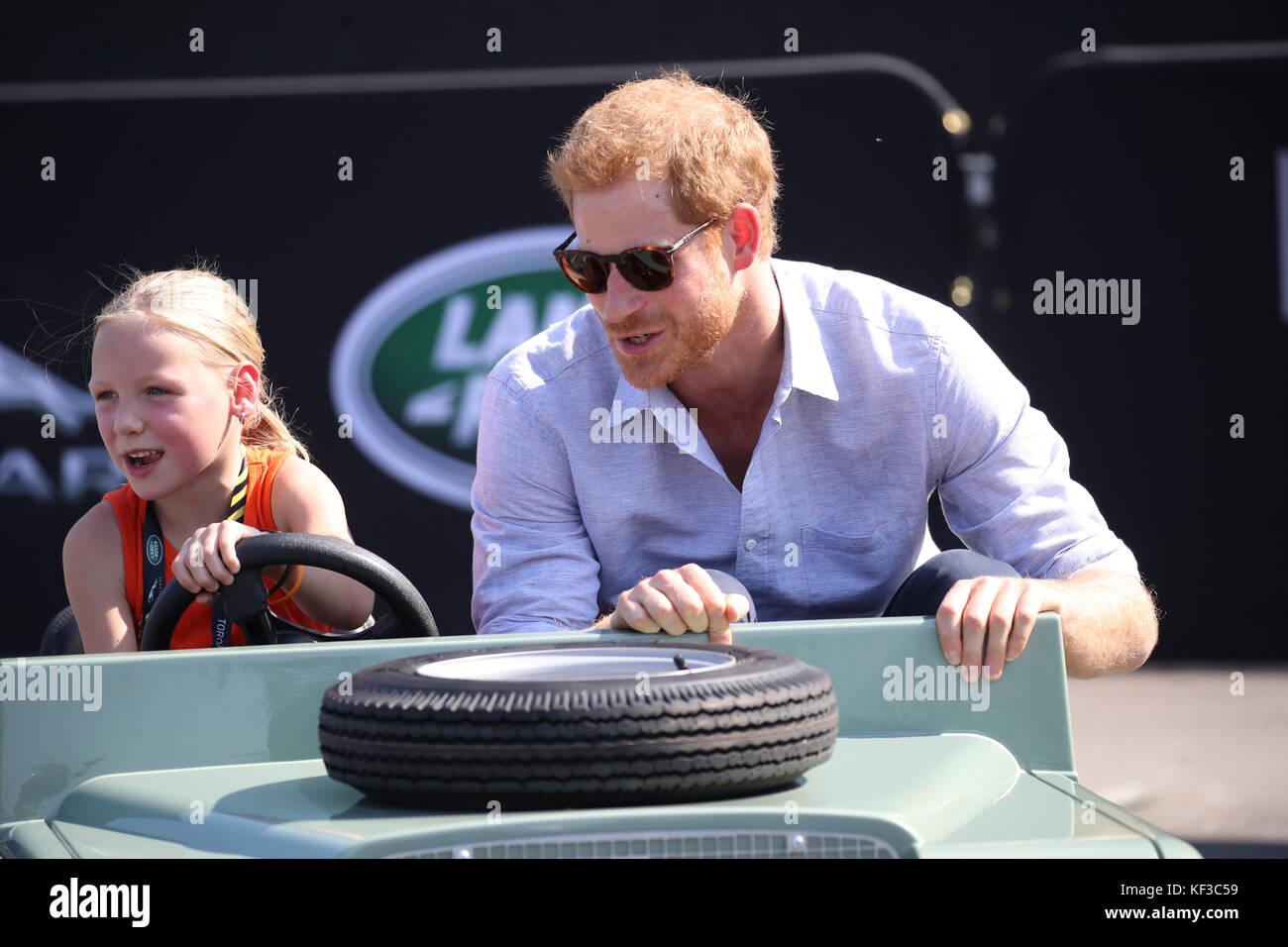 Prince Harry attends Jaguar Land Rover Driving Challenge in Toronto ...