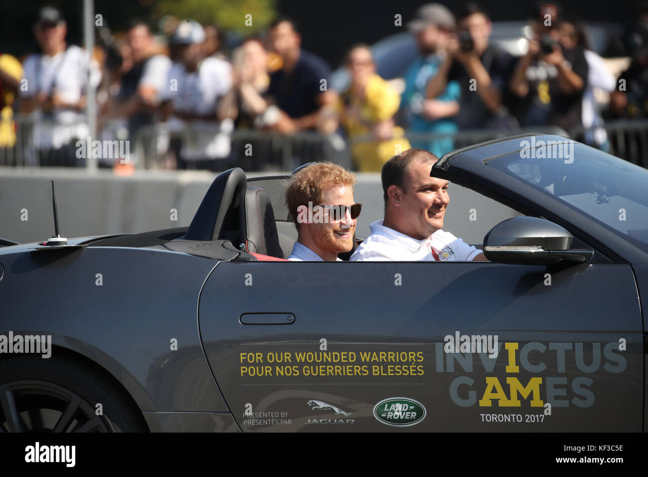 Prince Harry attends Jaguar Land Rover Driving Challenge in Toronto ...