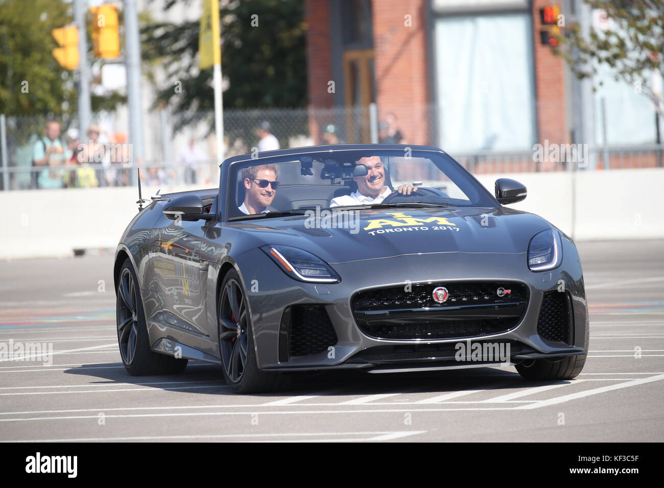 Prince Harry attends Jaguar Land Rover Driving Challenge in Toronto ...