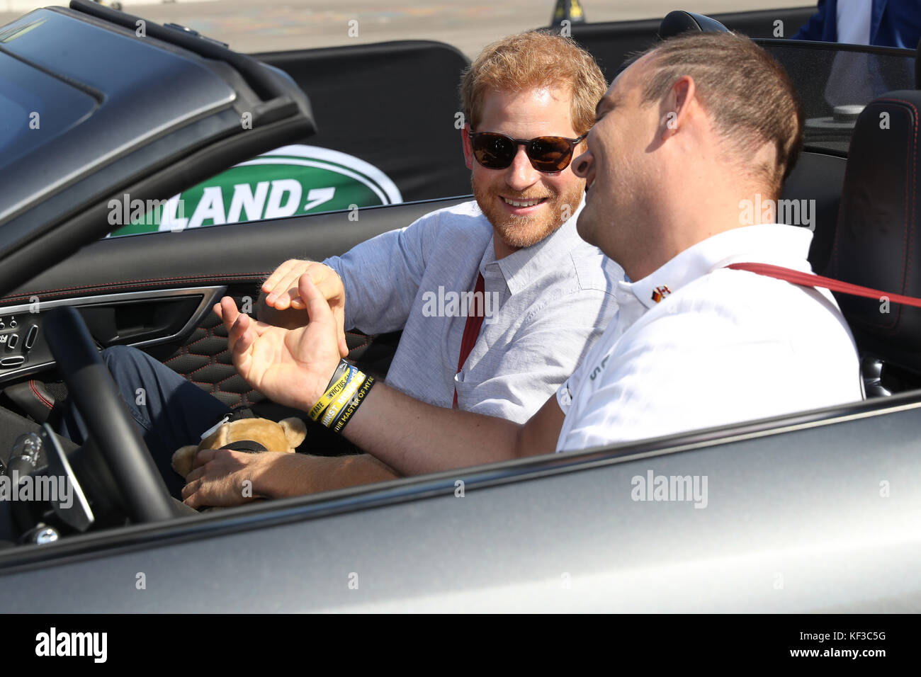 Prince Harry attends Jaguar Land Rover Driving Challenge in Toronto ...