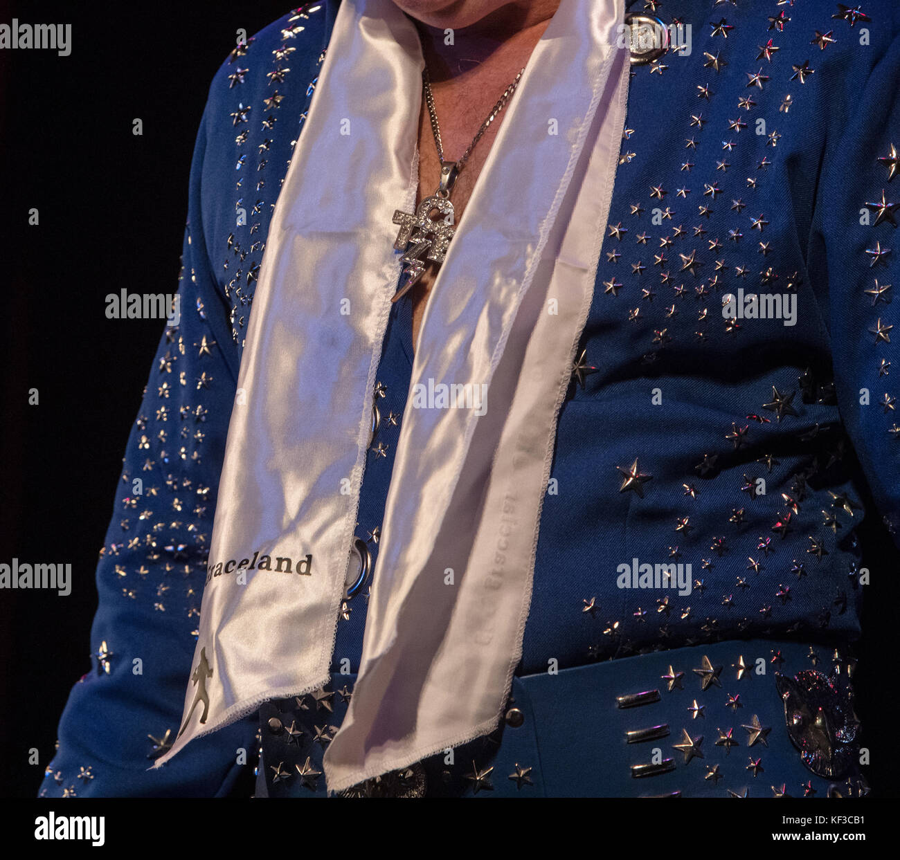 Elvis fans and tribute performers attend the 2017 Porthcawl Elvis ...
