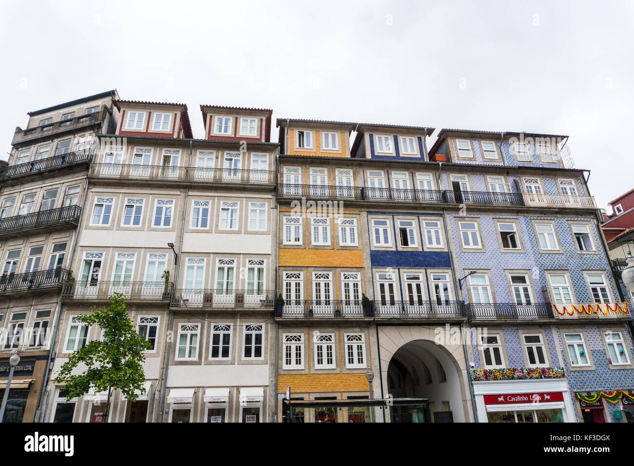 Porto, Portugal. Houses of Ribeira Square located in the historical ...