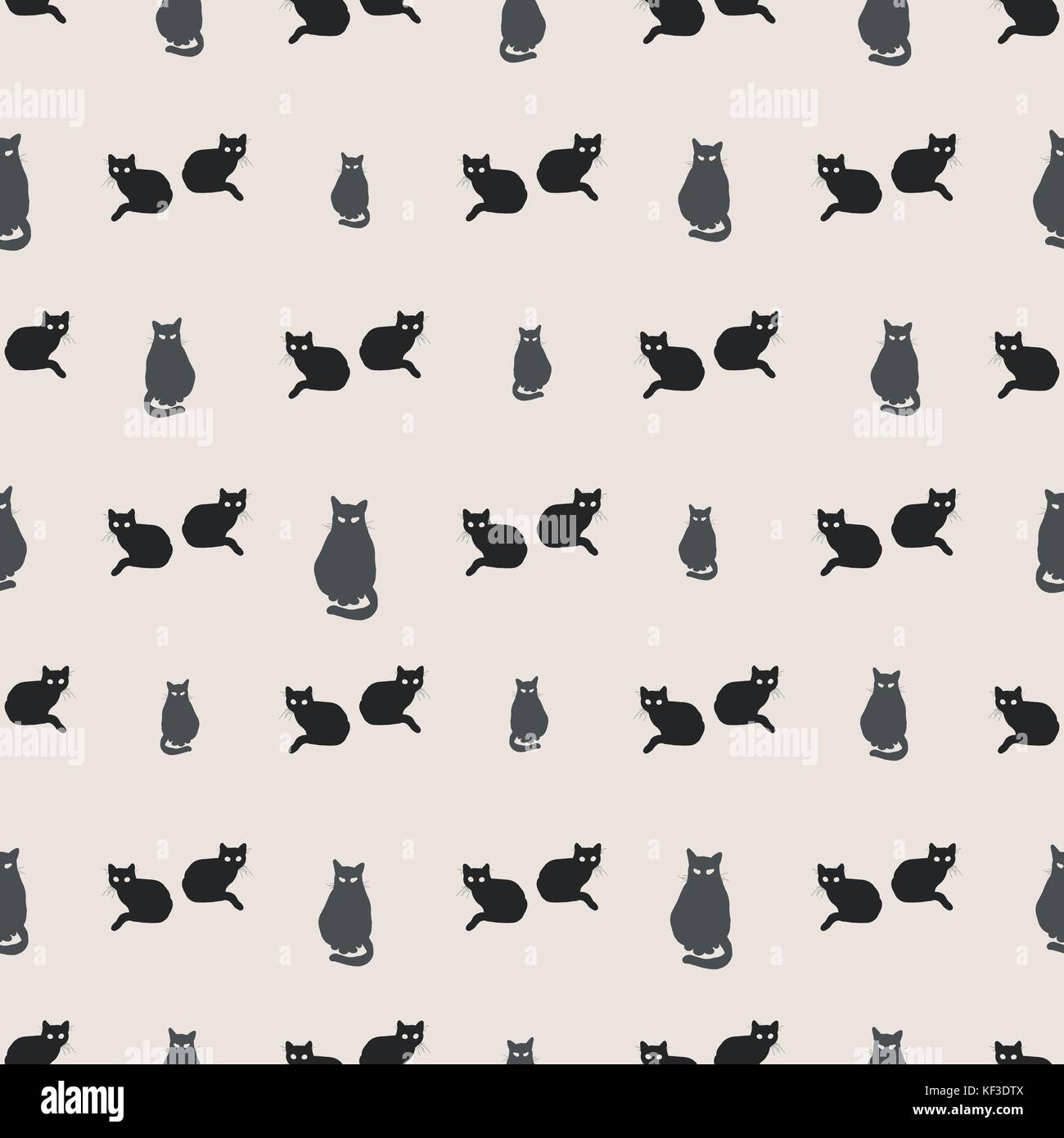 Seamless pattern with black cats Stock Vector Image & Art - Alamy