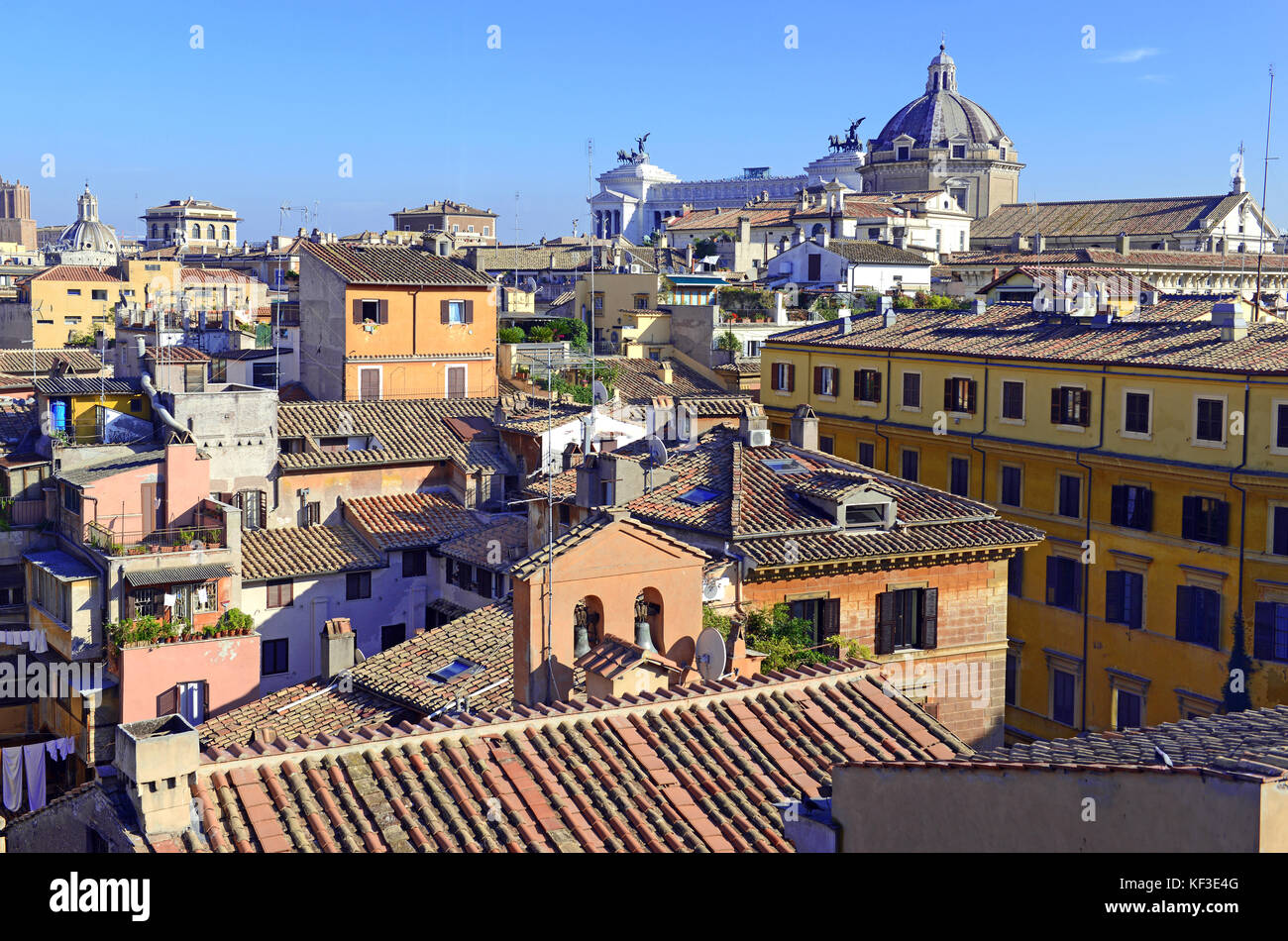 Roman Cityscape with elevated view of city and commercial and ...
