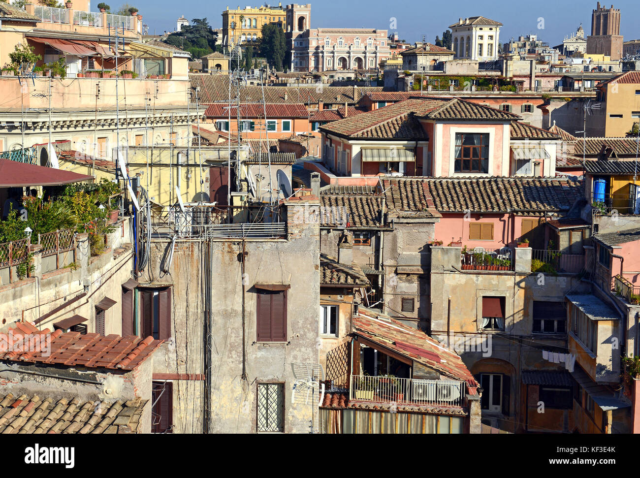Roman Cityscape with elevated view of city and commercial and ...