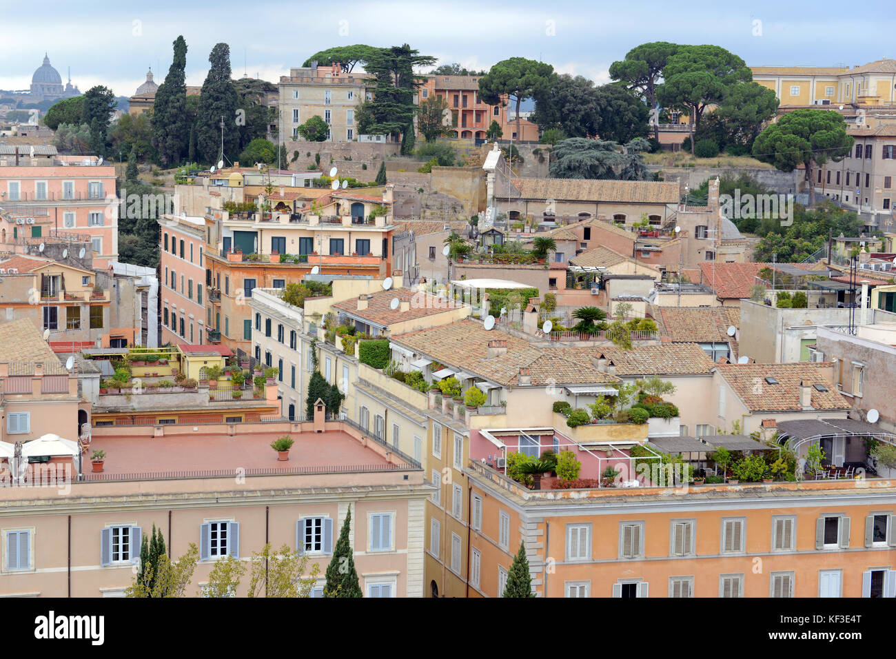 Roman Cityscape with elevated view of city and commercial and ...