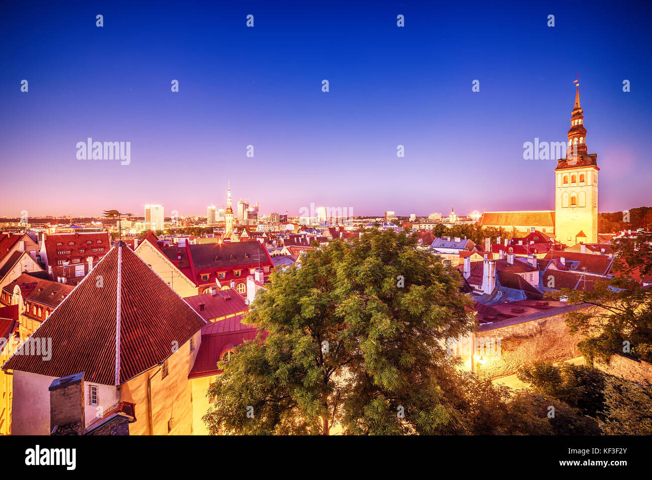 Tallinn, Estonia: aerial top view of the old town Stock Photo - Alamy