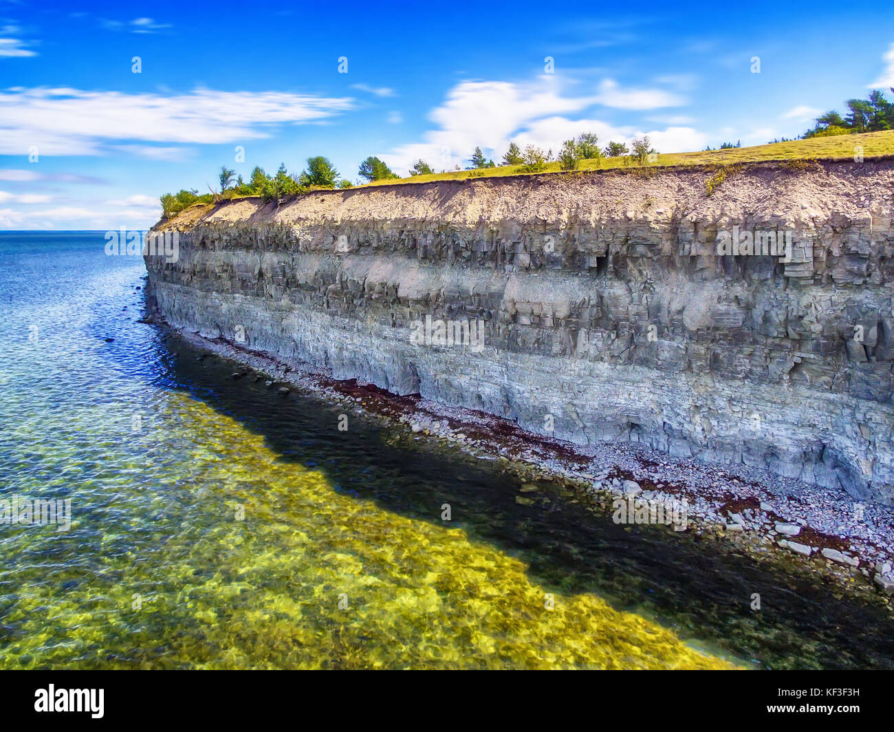 Saarema Island, Estonia: Panga or Mustjala cliff Stock Photo - Alamy