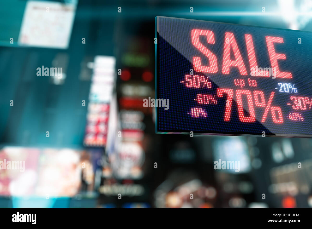 LED Display - Shopping Sale signage Stock Photo - Alamy