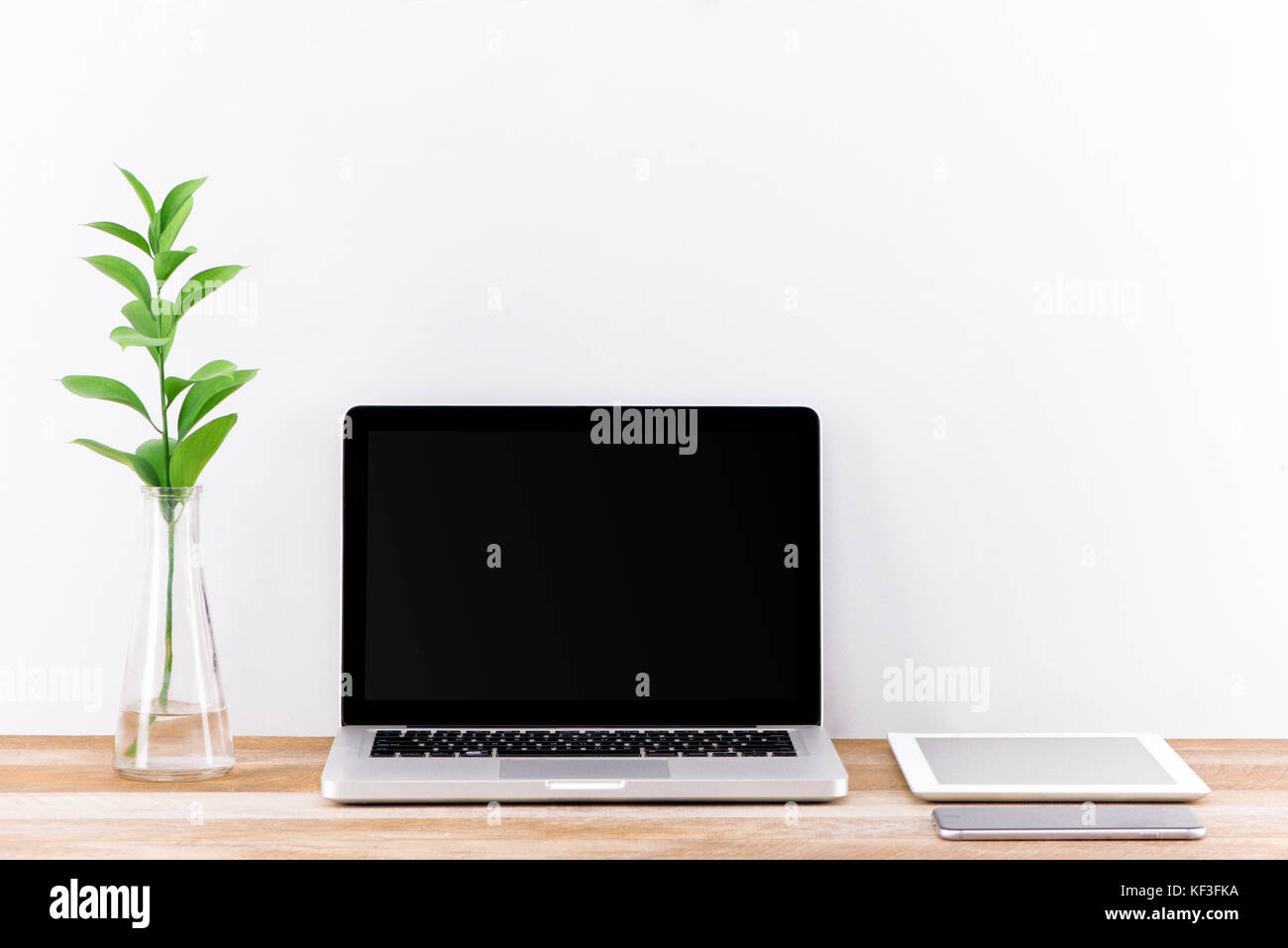 Workspace mockup with desktop computer screen isolated Stock Photo - Alamy