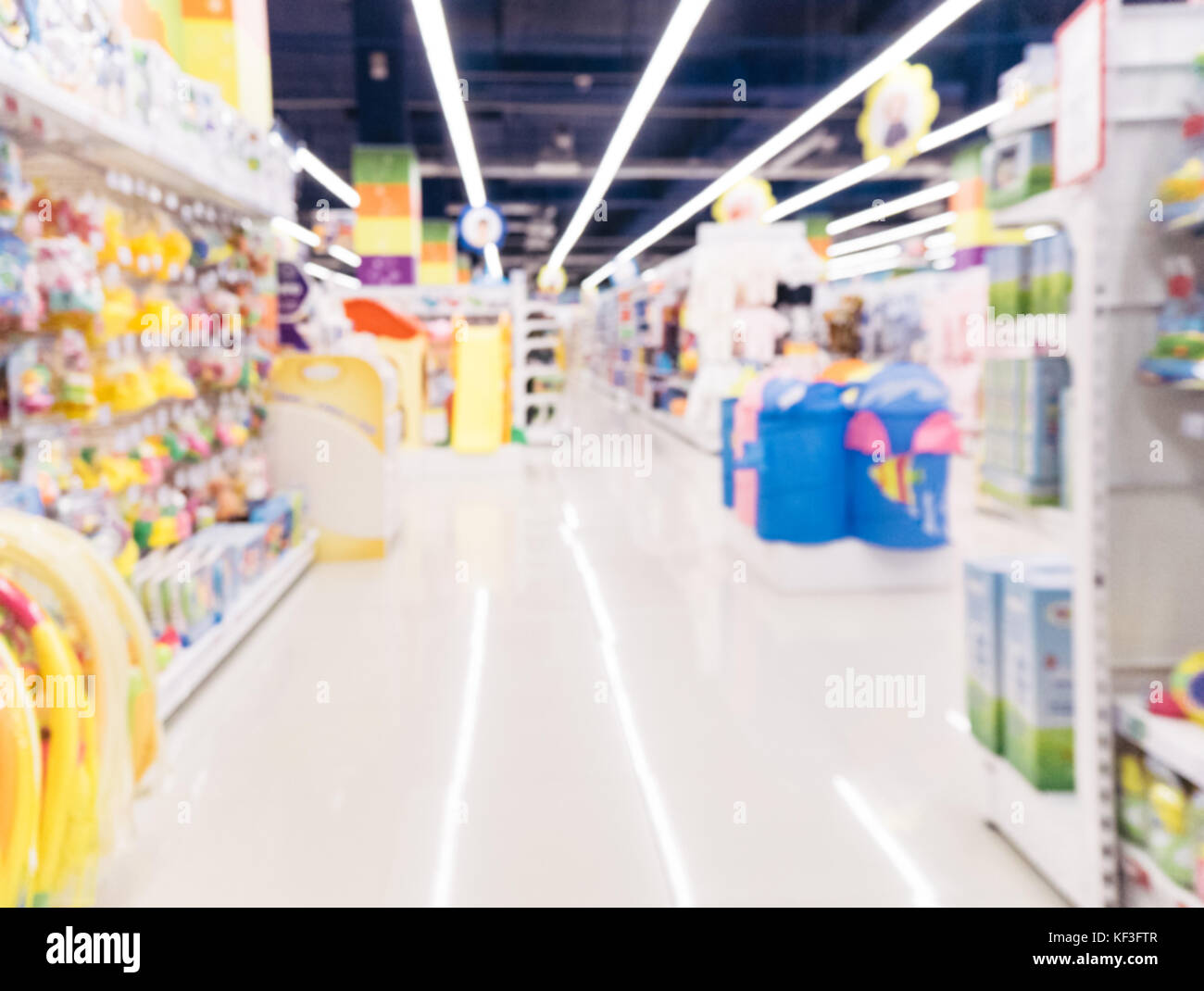 Blurred of kids toy store background Stock Photo - Alamy