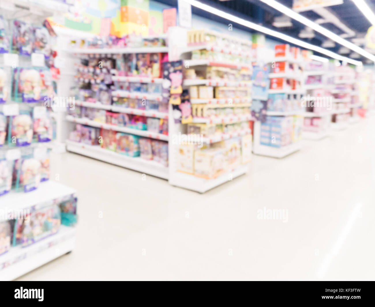 Blurred of kids toy store background Stock Photo - Alamy