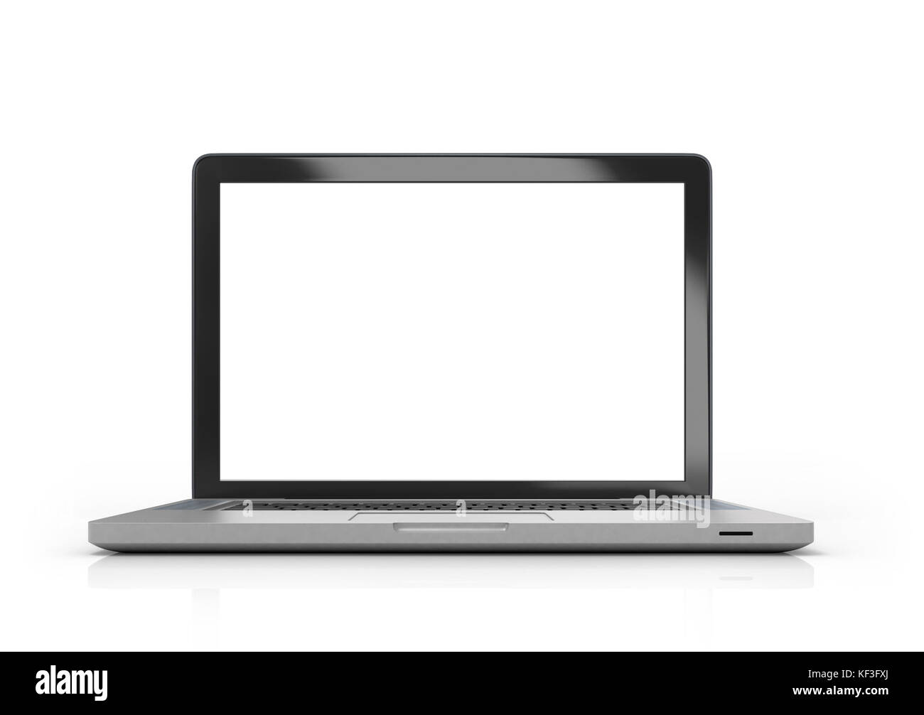 Laptop with white screen isolated on white background Stock Photo - Alamy