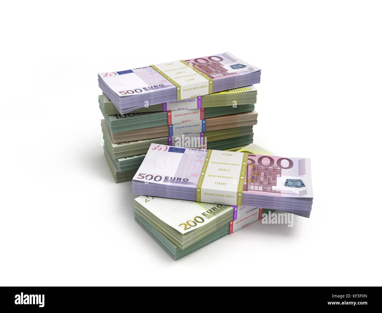 Stack fifty euro banknotes Cut Out Stock Images & Pictures - Alamy