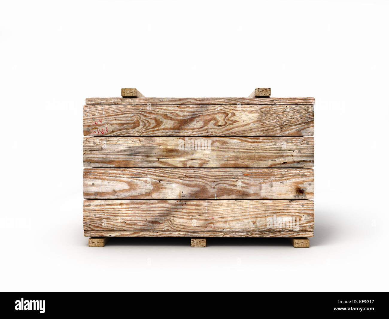 wooden box isolated on white background front view Stock Photo - Alamy