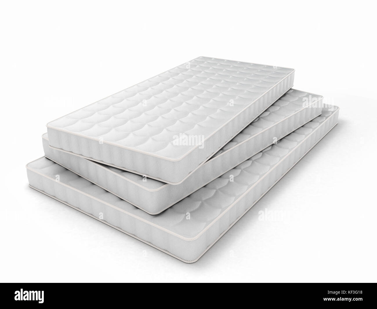 stack of mattresses of various sizes isolated on white background Stock ...