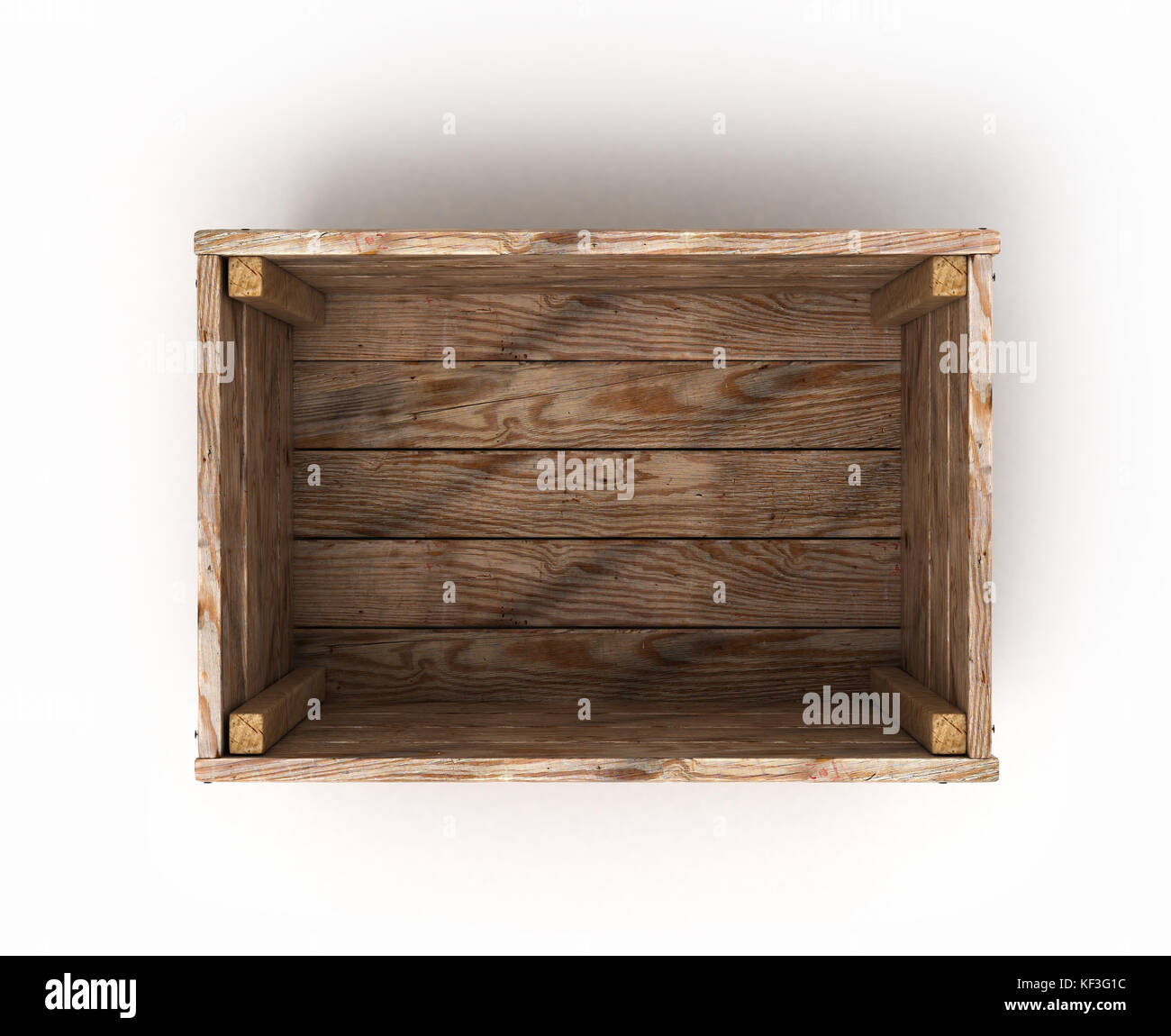 open wooden box isolated on white background front view Stock Photo - Alamy