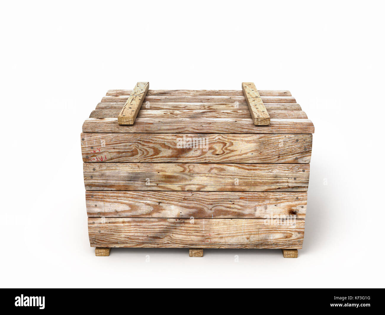 wooden box isolated on white background front view Stock Photo - Alamy
