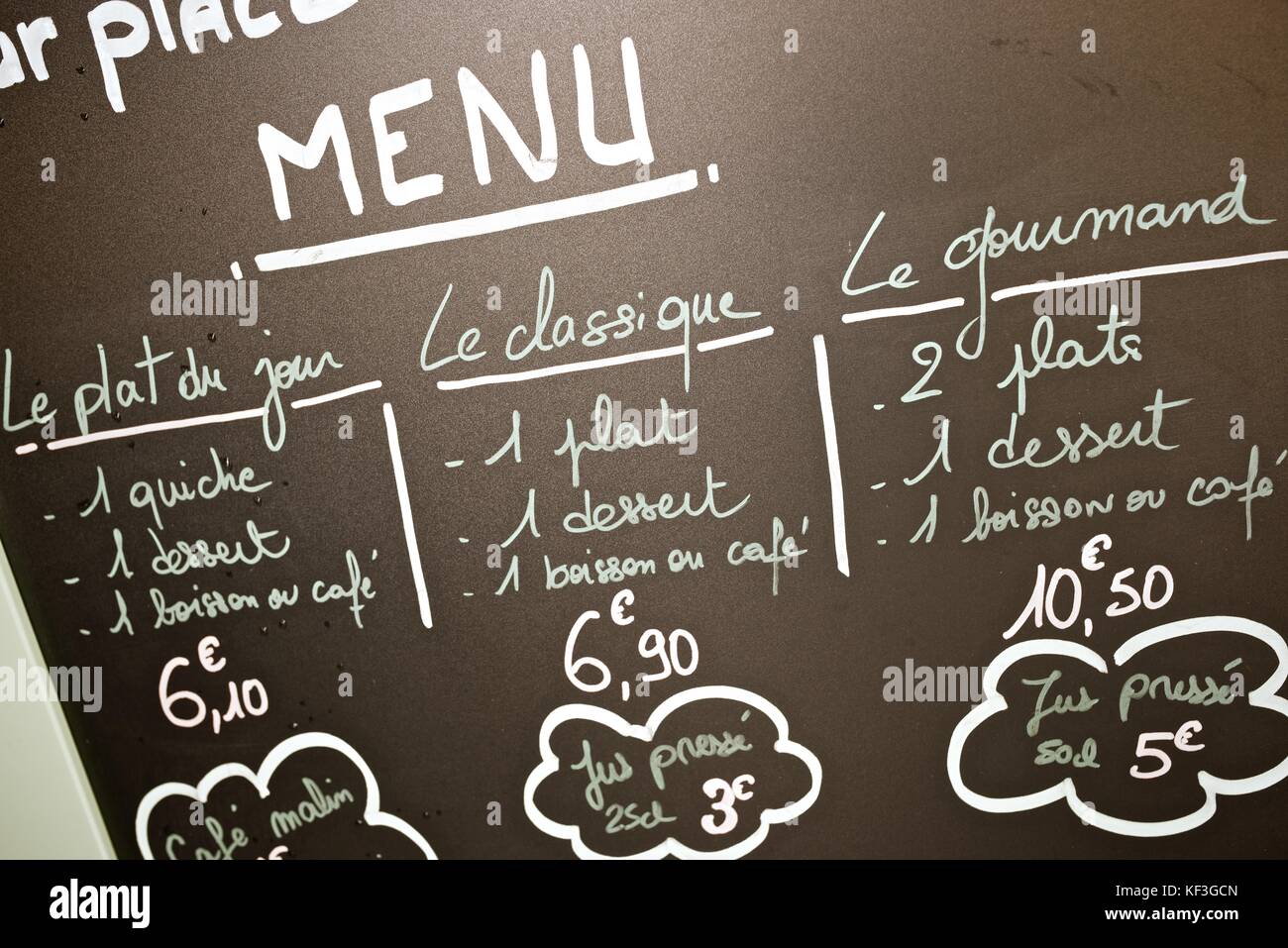 French Chalkboard Menu Stock Photos & French Chalkboard Menu Stock ...