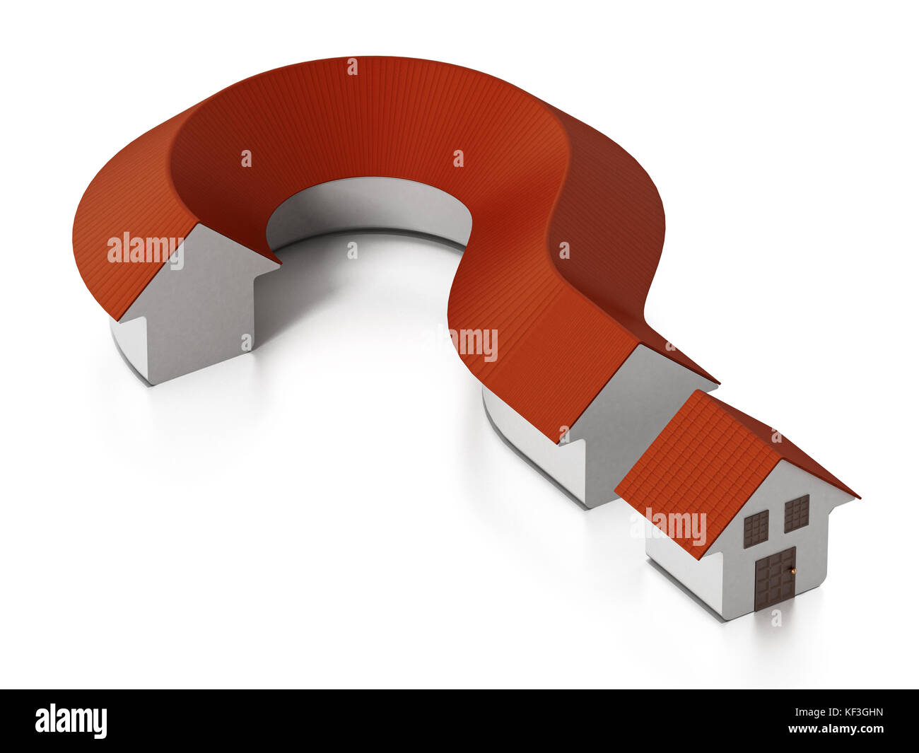 House shaped question mark isolated on white background. 3D ...
