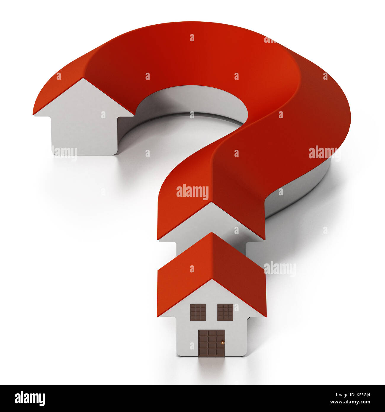 House shaped question mark isolated on white background. 3D ...