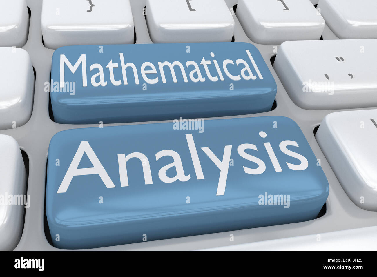 3D illustration of computer keyboard with the script "Mathematical ...