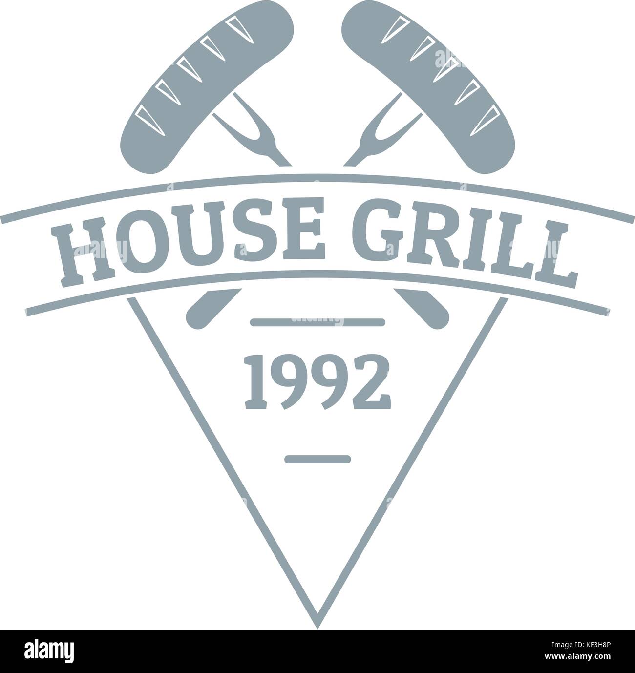Grill house logo, simple gray style Stock Vector Image & Art - Alamy