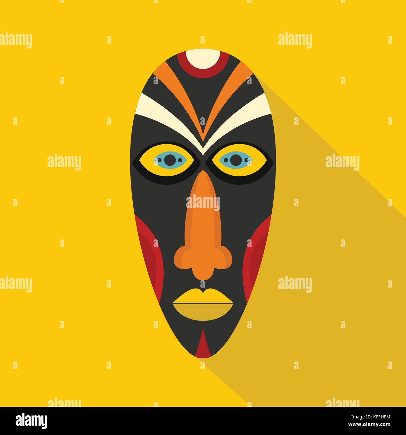 African mask icon, flat style Stock Vector Image & Art - Alamy
