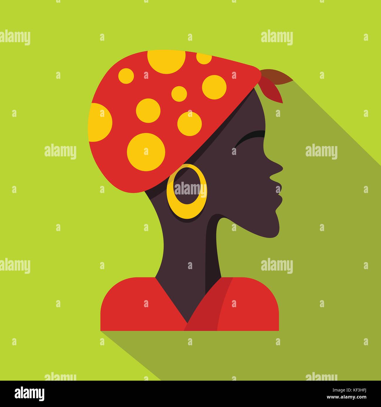 African woman icon, flat style Stock Vector Image & Art - Alamy