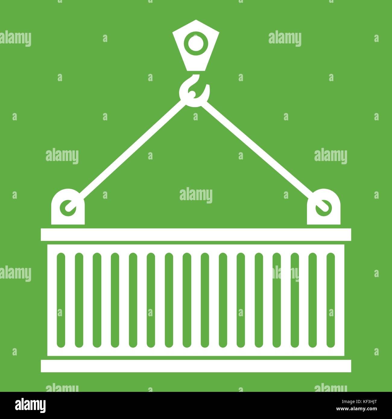 Crane with load icon green Stock Vector Image & Art - Alamy