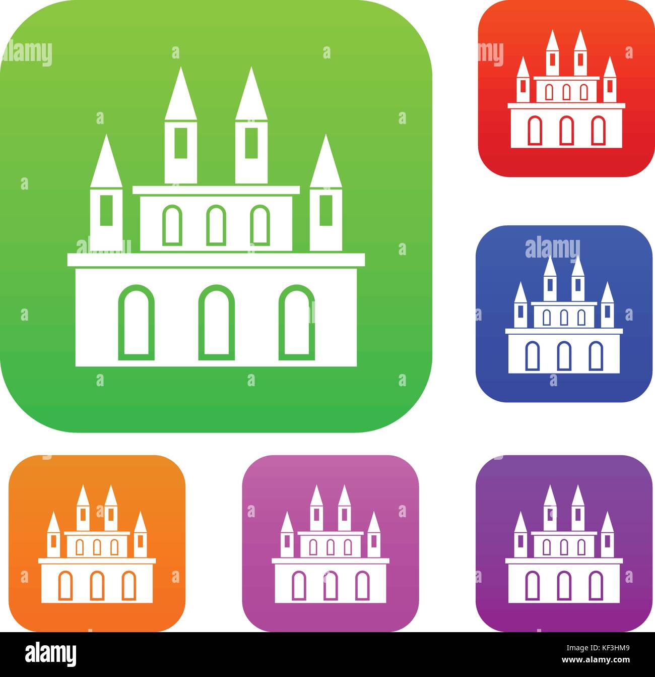 Medieval castle set color collection Stock Vector Image & Art - Alamy