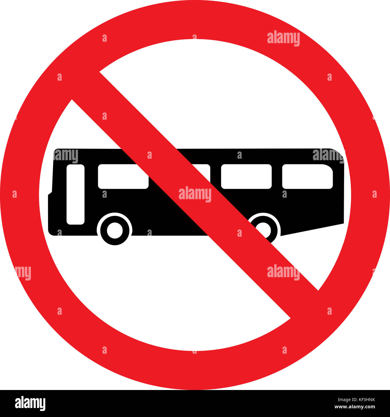 No bus allowed sign Stock Photo - Alamy