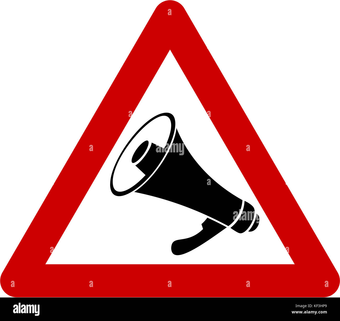 Warning sign with horn symbol Stock Photo - Alamy