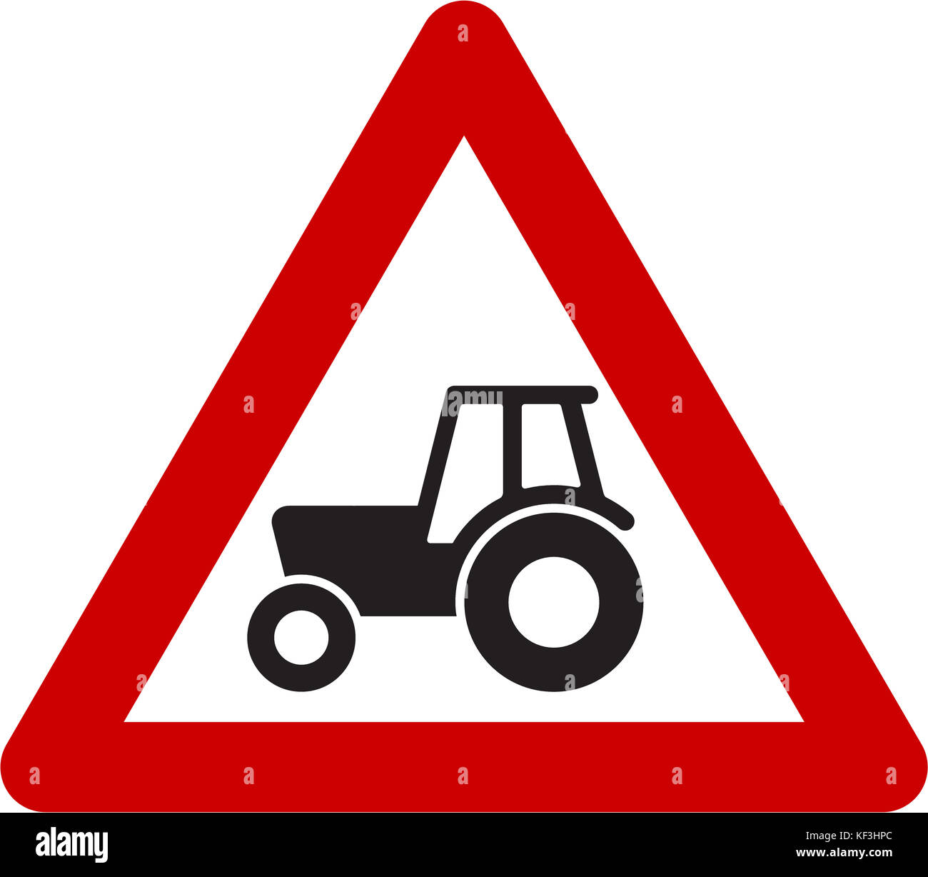 Traffic sign beware tractor hi-res stock photography and images - Alamy