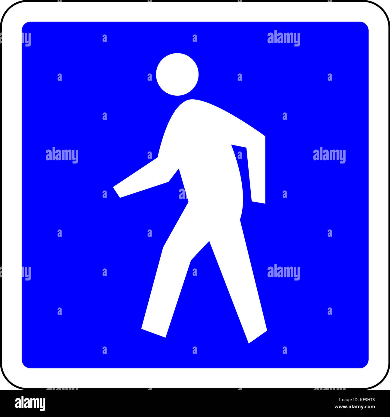 Pedestrian allowed blue road sign Stock Photo - Alamy