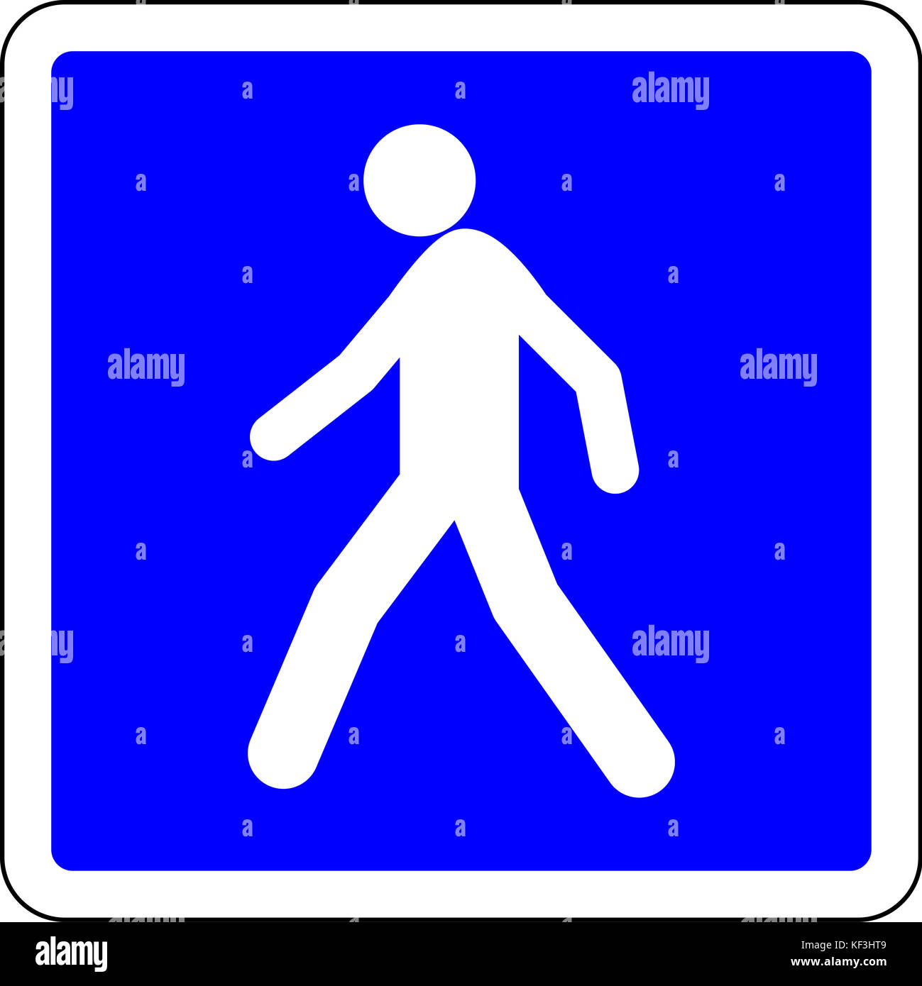 Pedestrian allowed blue road sign Stock Photo - Alamy