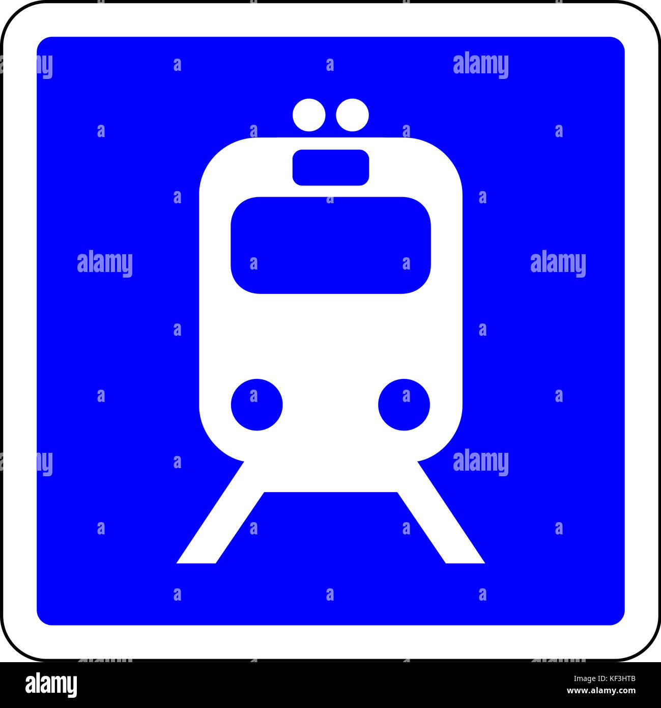 Train allowed blue road sign Stock Photo - Alamy
