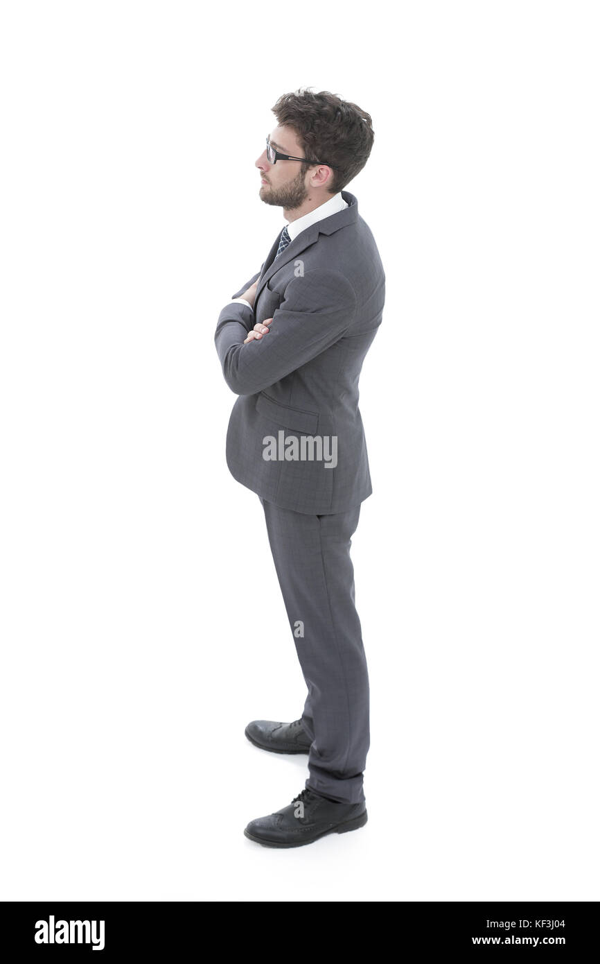 successful businessman looking forward. side view . Business concept ...