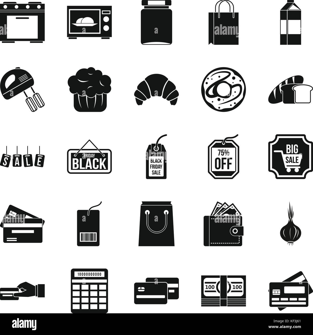 Self-service shop icons set, simple style Stock Vector Image & Art - Alamy