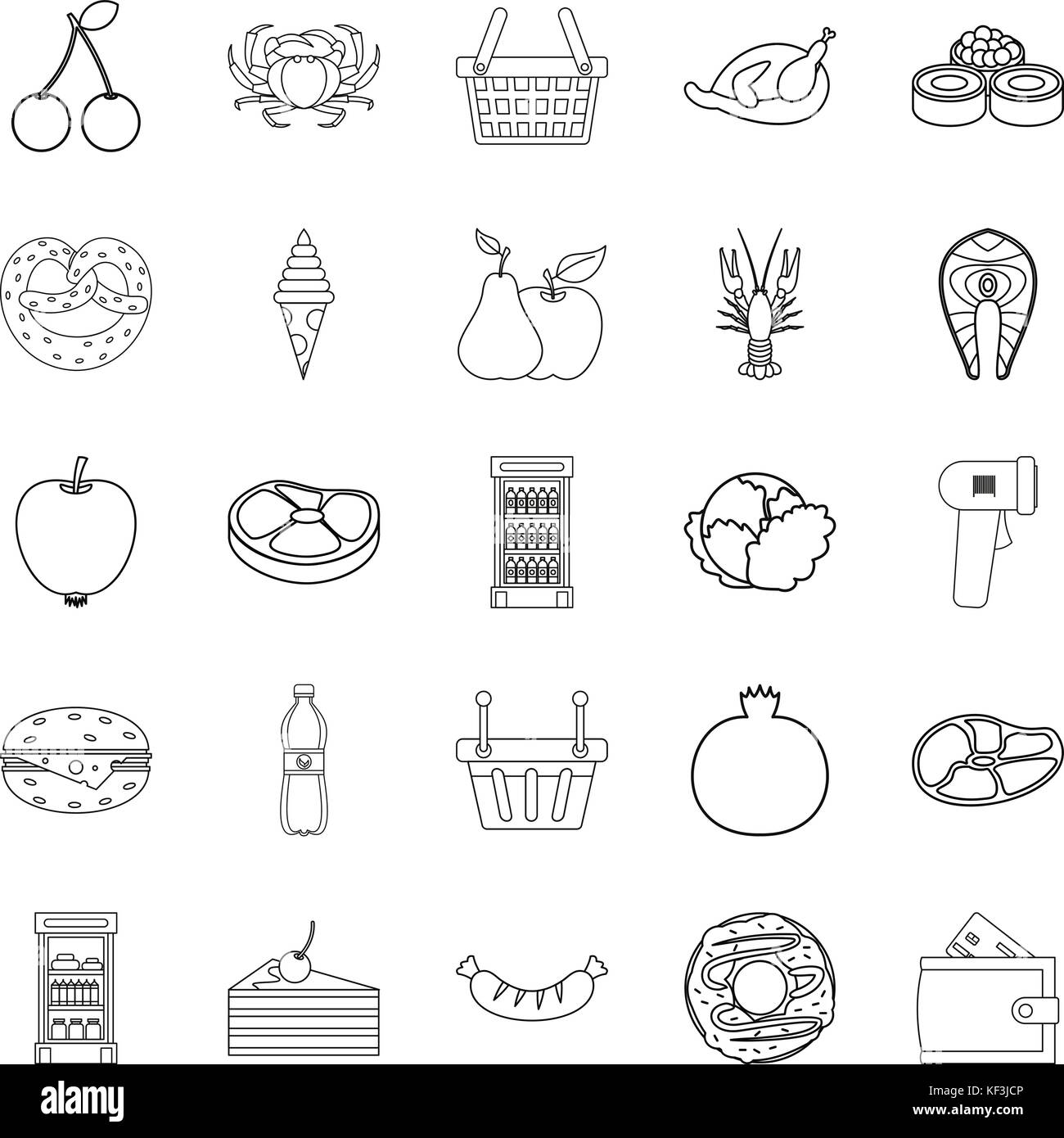 Grocery shop icons set, outline style Stock Vector Image & Art - Alamy