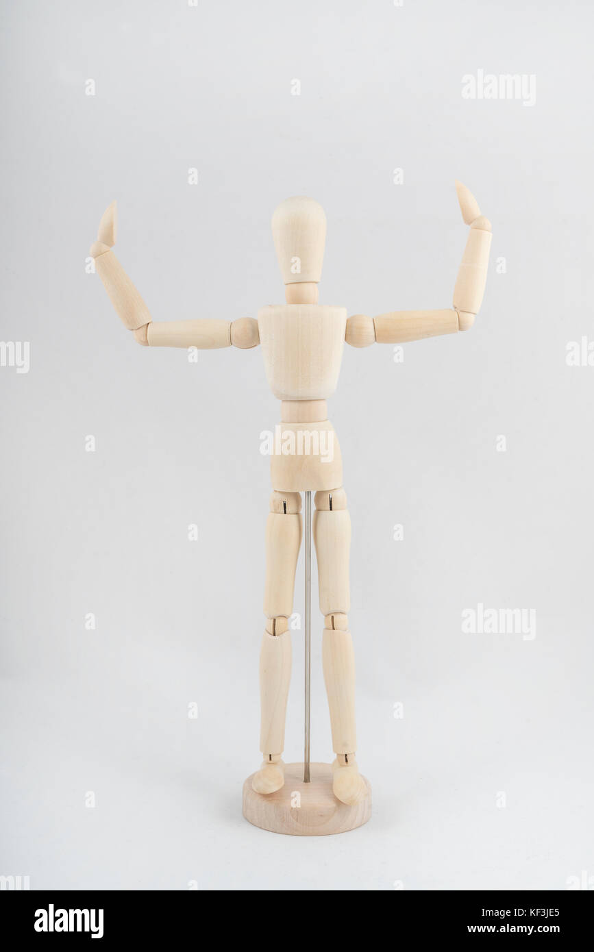 dummy with raised hands Stock Photo - Alamy