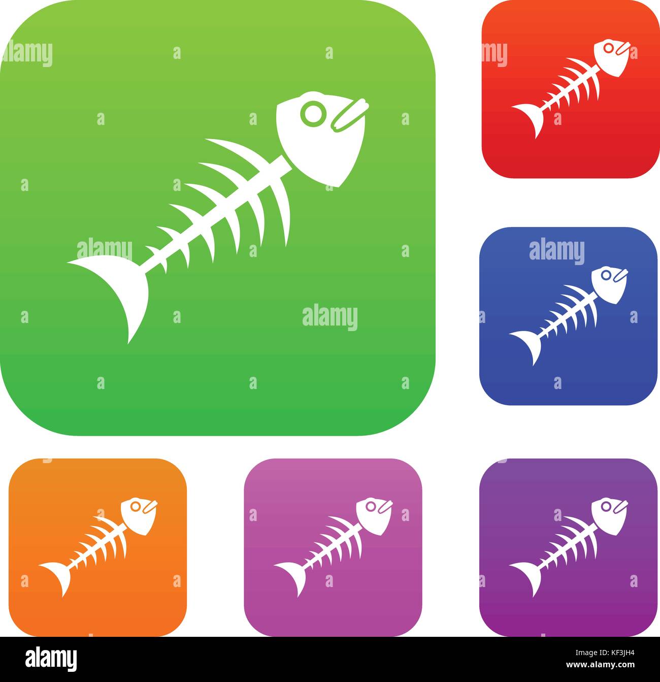 Fish bone set color collection Stock Vector Image & Art - Alamy