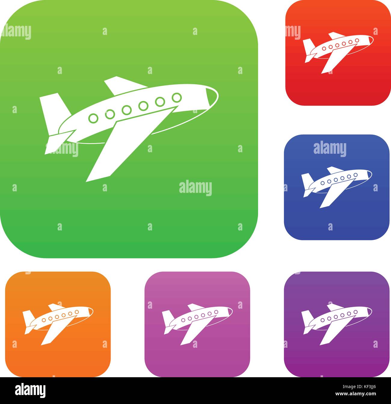 Airplane set color collection Stock Vector Image & Art - Alamy
