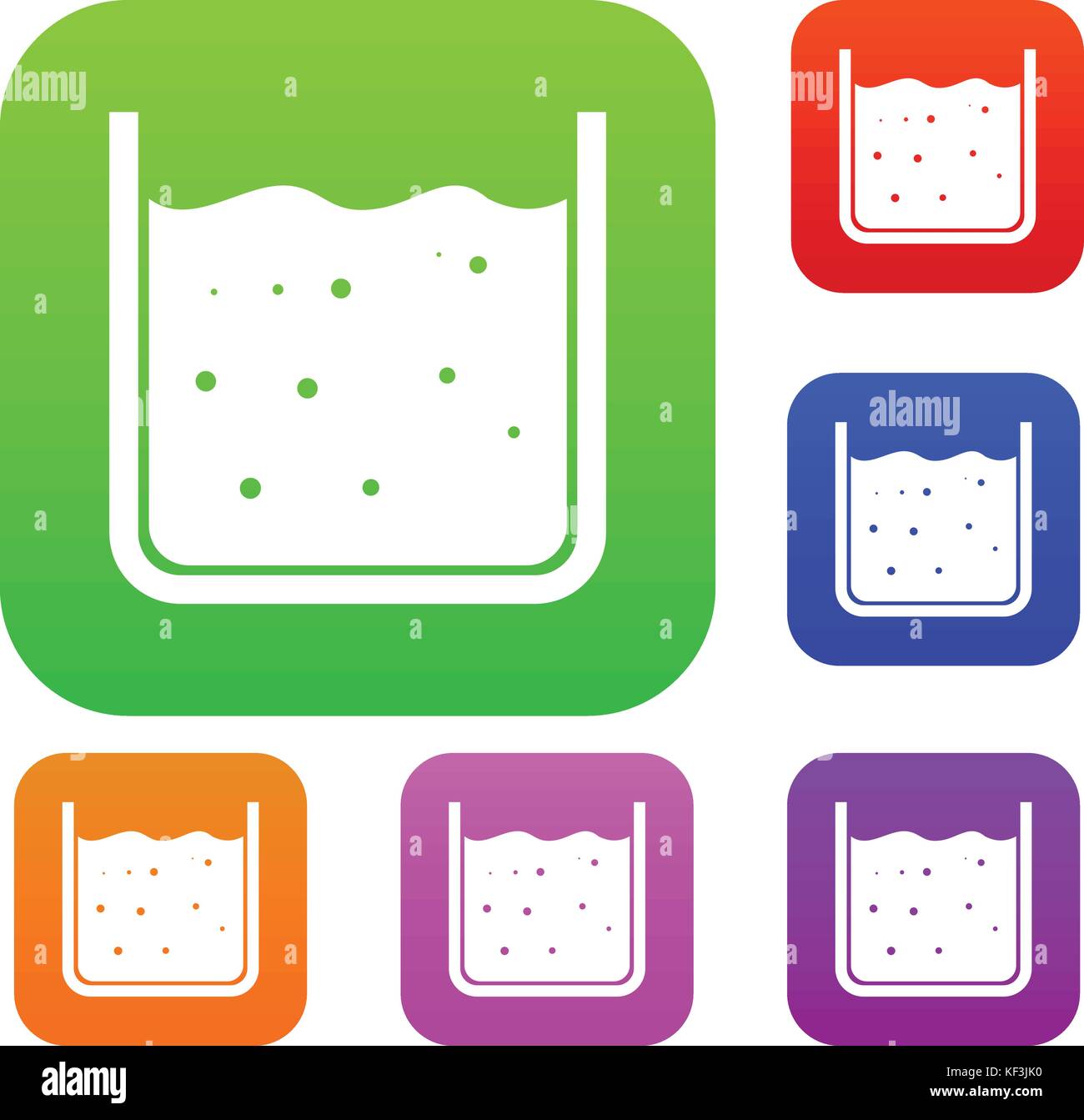 Beaker filled with liquid set color collection Stock Vector Image & Art ...