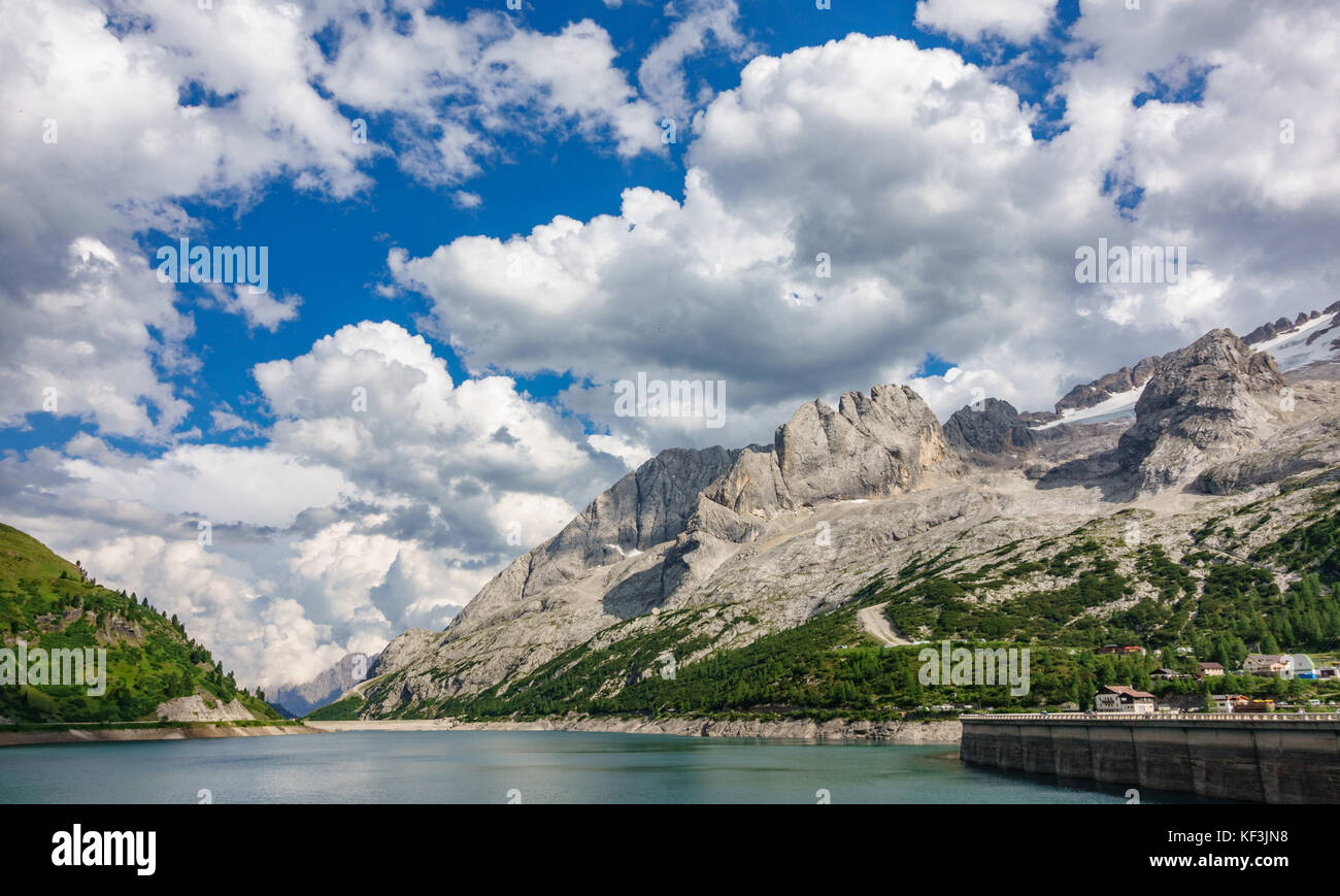 Lago di Fedaia dam, Dolomites Stock Photo - Alamy