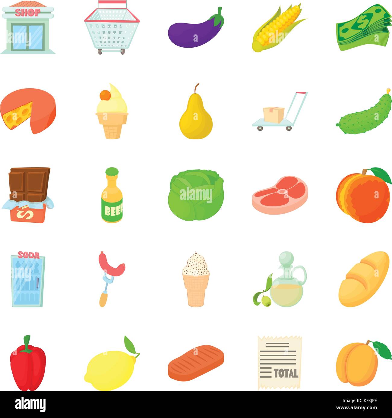 Grow vegetables icons set, cartoon style Stock Vector Image & Art - Alamy