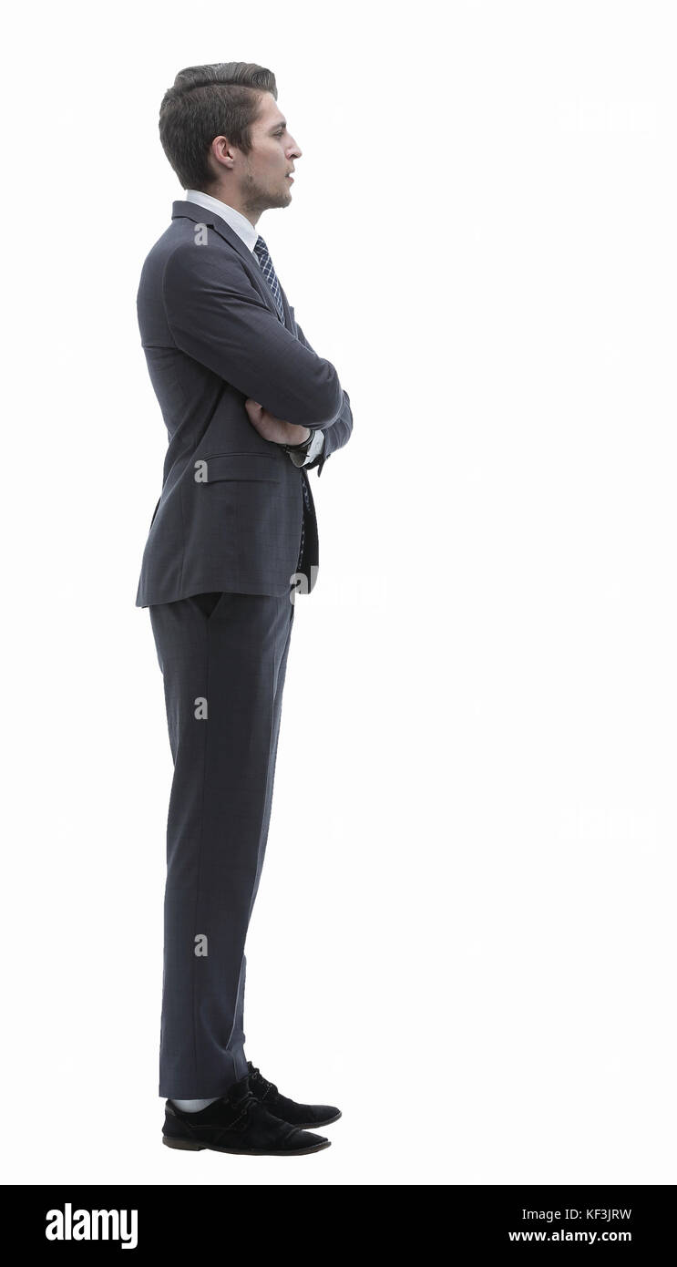 side view. in full growth.confident businessman Stock Photo - Alamy