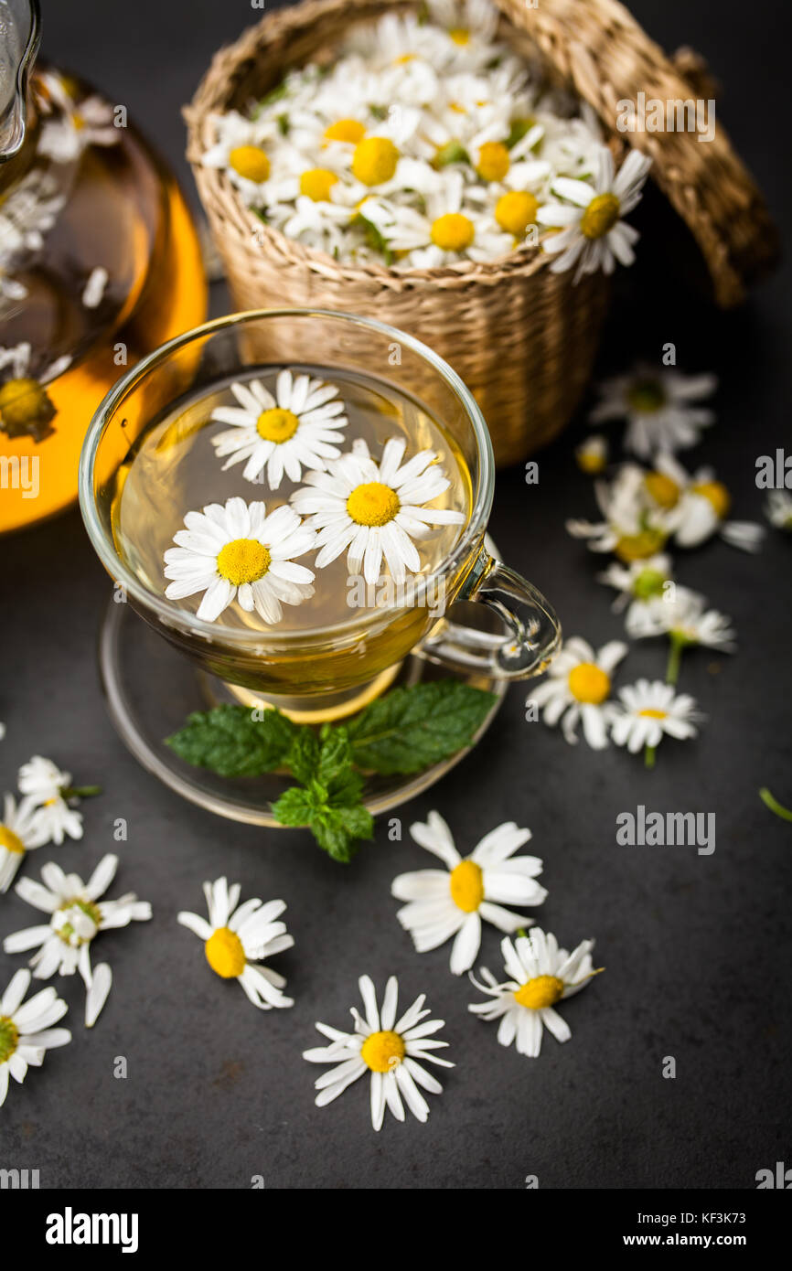 Cup of chamomile tea Stock Photo - Alamy