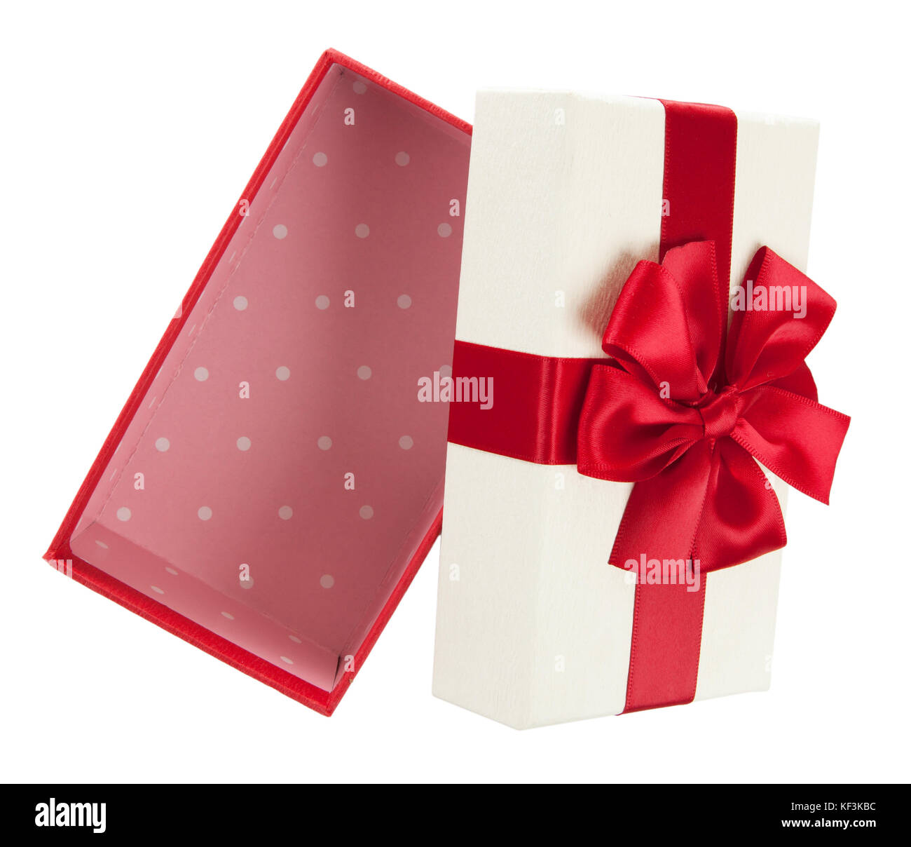 Gift box on white background Stock Photo - Alamy
