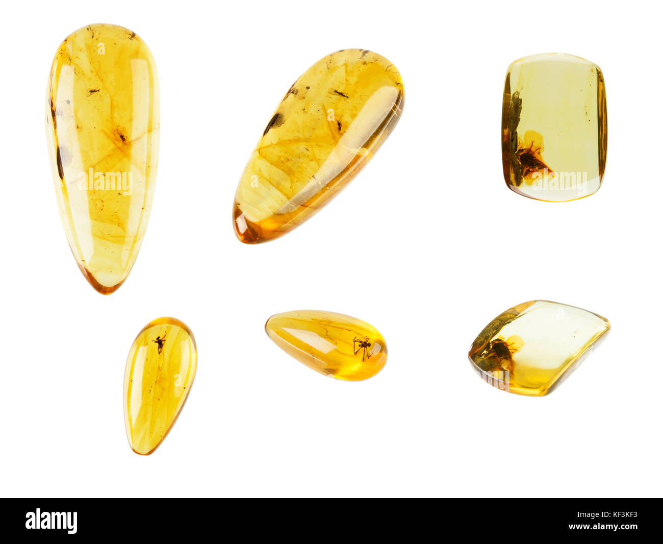Amber jewelry on white background Stock Photo - Alamy